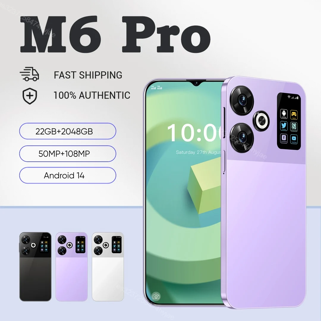 New-M6-Pro-Smartphones-7-3-inch-HD-22GB-2048GB-108MP-50MP-8000mAh-large ...