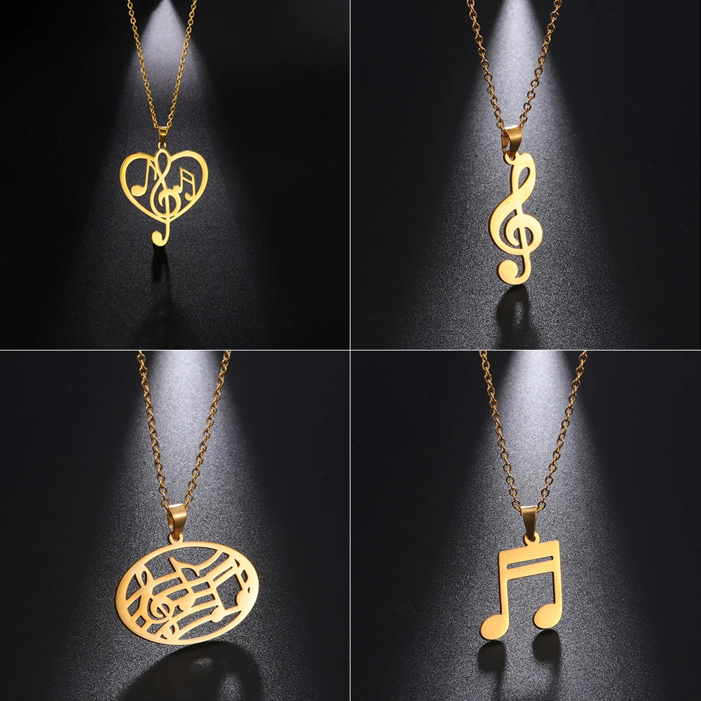 Music Fashion Heart Necklaces | Music Notes Choker Necklace | Music ...