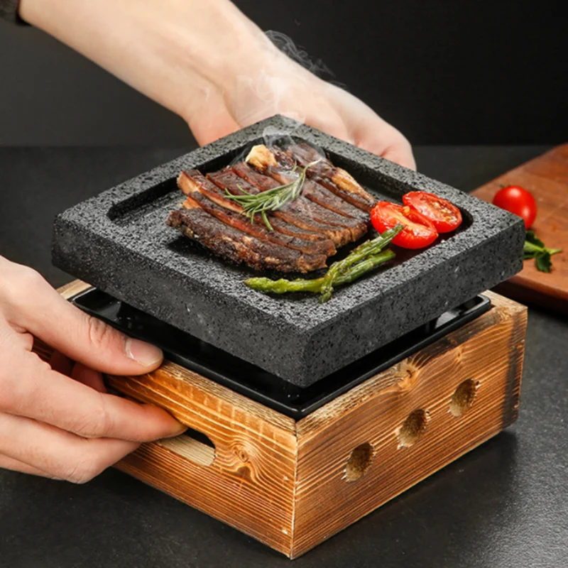 Lava-Cooking-Stone-with-Alcohol-Stove-Set-Japanese-Steak-Hot-Stones ...