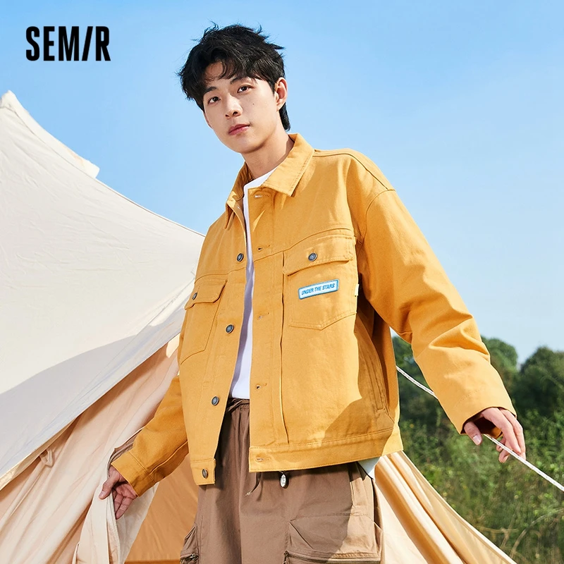 Semir Jacket Men 2022 Autumn New Letter Printing Man Brushed Loose ...