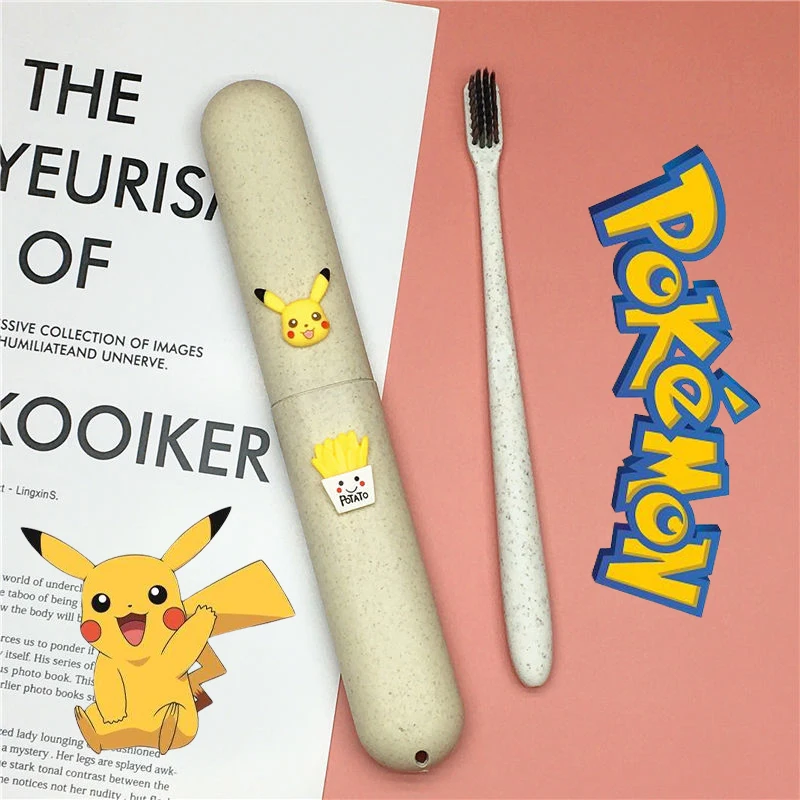 Pokemon-Pikachu-Toothbrush-Box-Two-piece-Cartoon-Anime-Travel-Portable ...