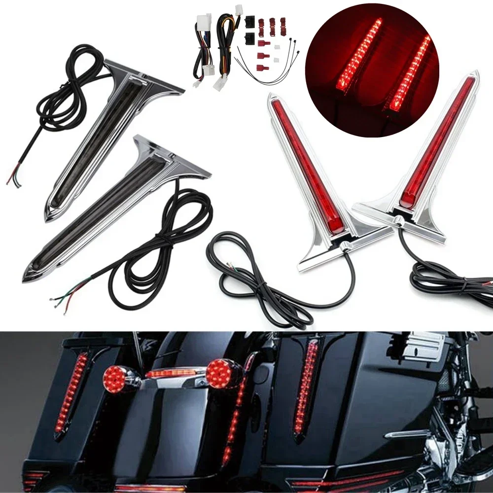 Motorcycle Wedge LED Side Rear Saddlebag Brake Warning Stop Tail Light ...
