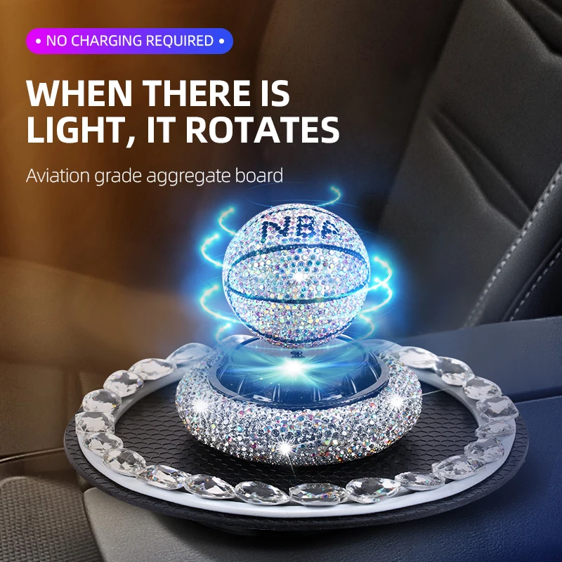 Car Air Freshener Car Indoor Solar Rotary Diamond Basketball Perfume ...