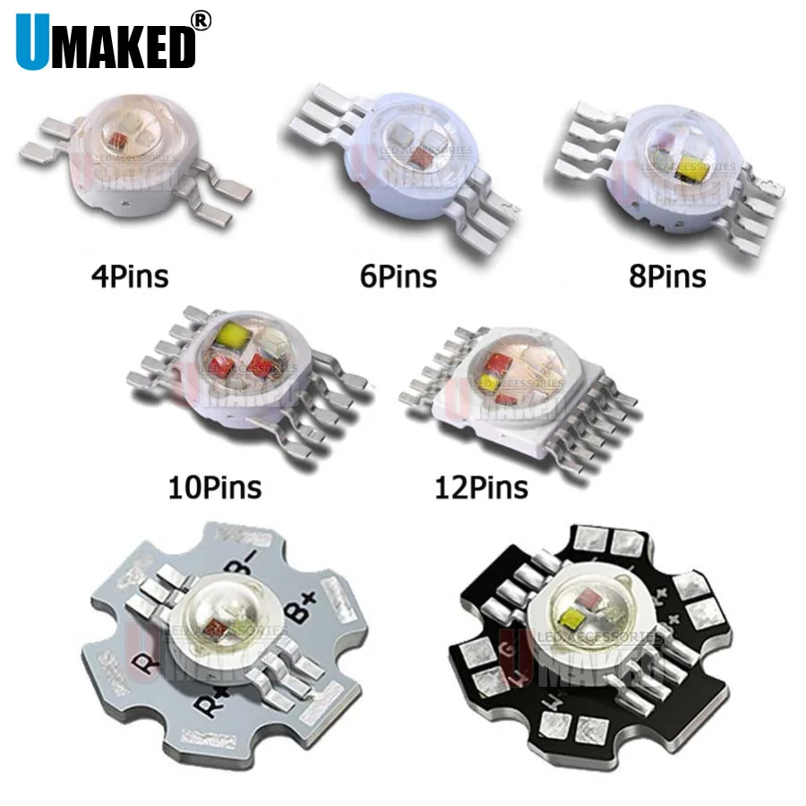 4/6/8/10/12pin High Power Led Bead Led Lighting Source, Rgb Red Green ...