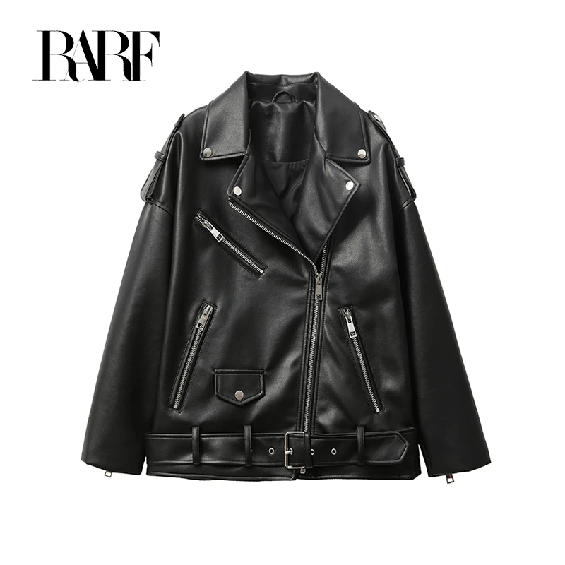 RARF 2023 New Women's motorcycle leather PU imitation leather loose ...