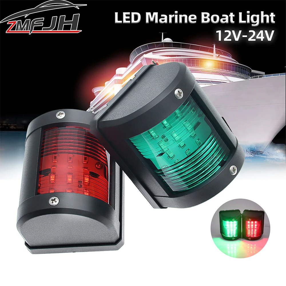 12V-24V-LED-Navigation-Signal-Light-For-Marine-Boat-Yacht-Red-Green ...
