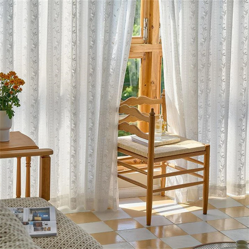 White-Retro-Lace-Artistic-Flower-Hollow-Rural-Window-Screen-Yarn ...