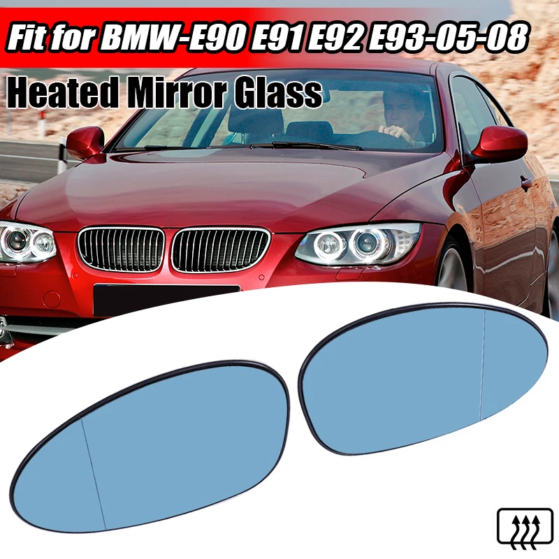 Rearview Mirror Glass Heated For BMW E90 E91 E92 E93 E80 E81 E88 White ...