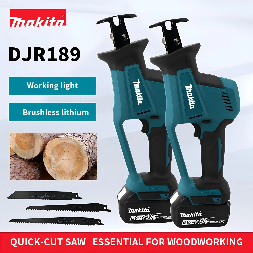Makita-DJR189-bater-a-de-18V-sin-cepcepcepsin-Sierra-alternativa-de-3100SPM-cuerda ...