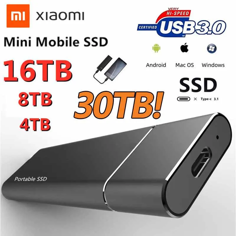 High speed External SSD 64TB 32TB 16TB 4TB 8TB 2TB 500GB Mobile ...