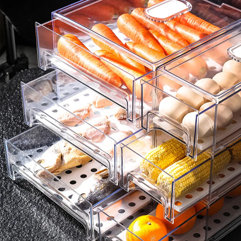 Transparent-Plastic-Storage-Container-Fridge-Organizer-Containers ...