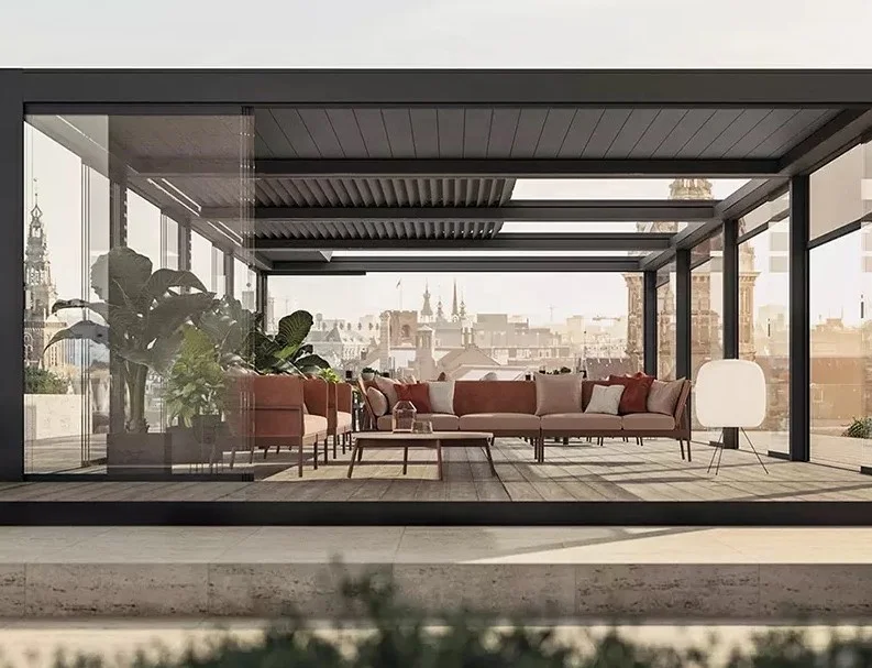 Outdoor waterproof intelligent electric rain shed Villa sunshade ...