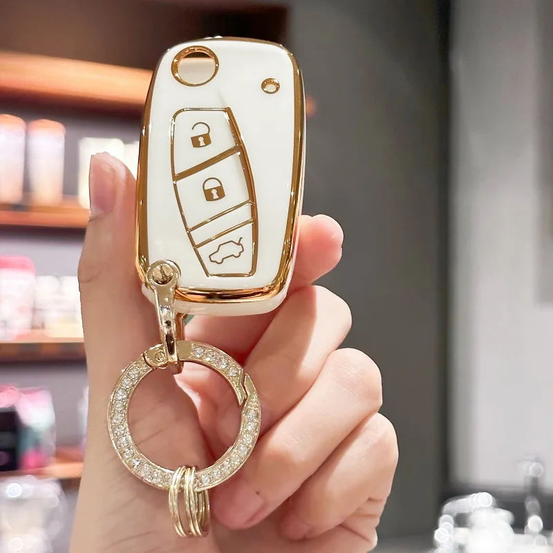Car Key Fob Cover with Keyring for FIAT Panda Stilo Punto Doblo Grande ...