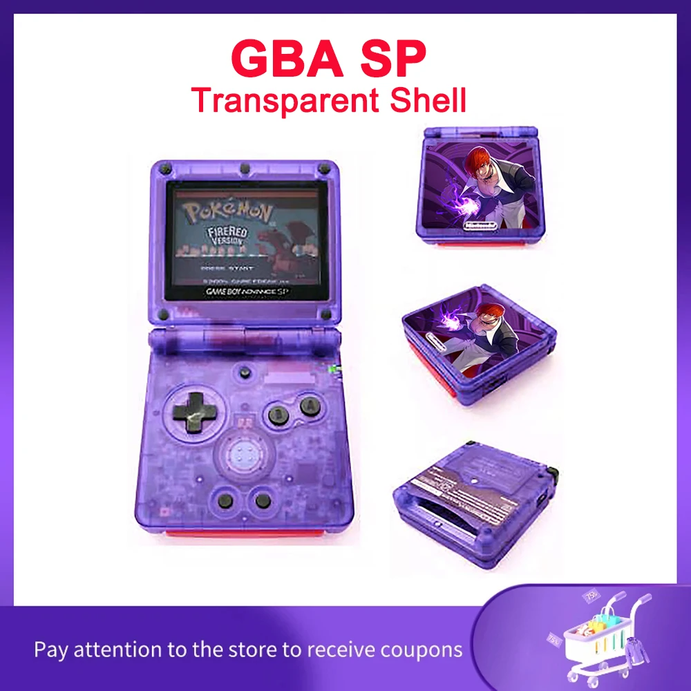 Refurbished-Game-Boy-Advance-SP-Handheld-Game-Console-GBA-SP-New-Transparent-Shell-Gameboy ...