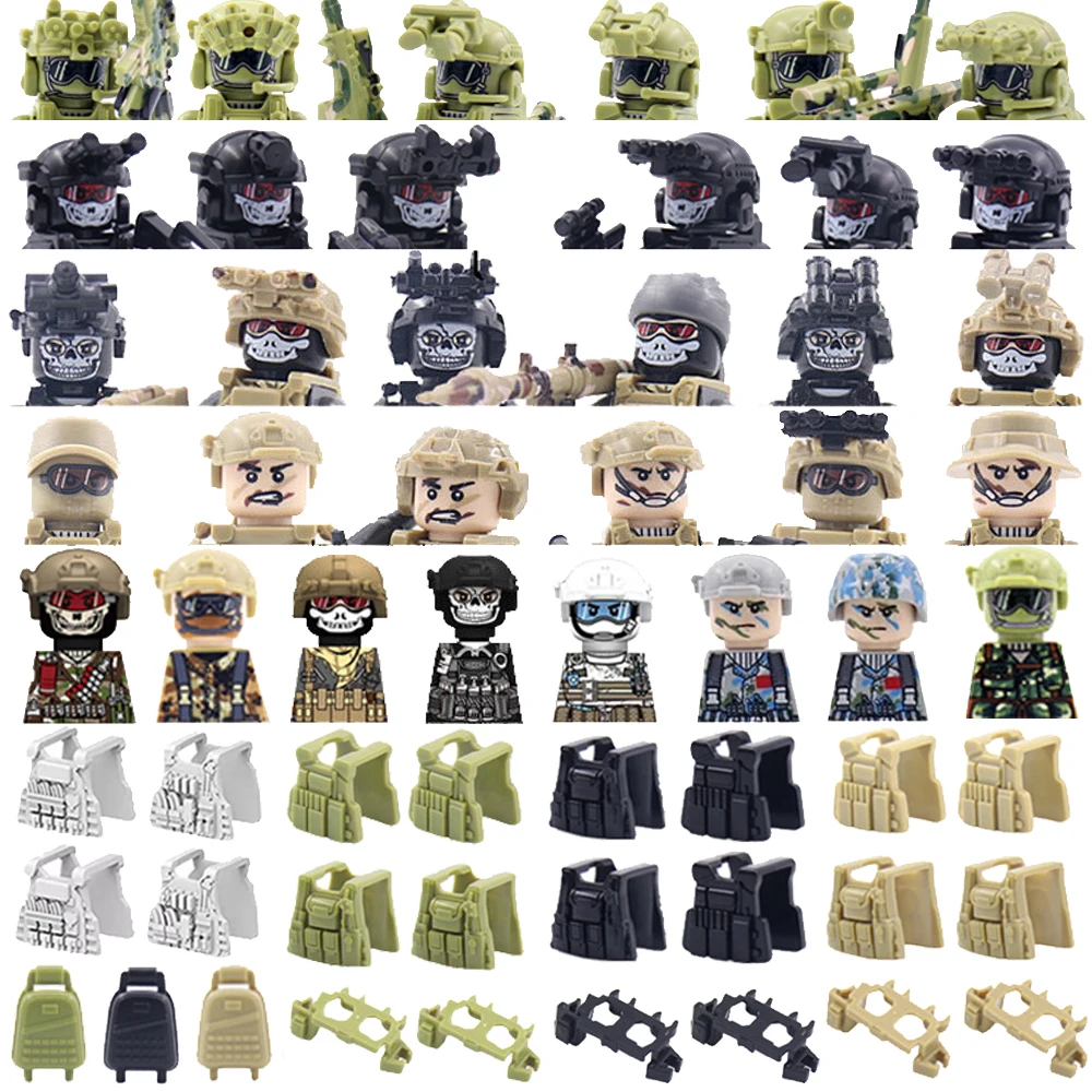 Military-Special-Forces-Building-Blocks-Figures-City-SWAT-Ghost ...
