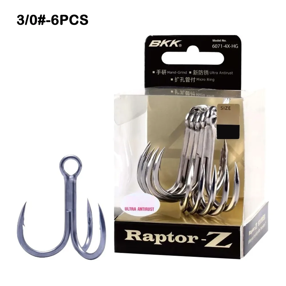 5/6/7/8Pcs 4X Intensify Treble Fishing Hooks Carbon Steel Super Sharp ...