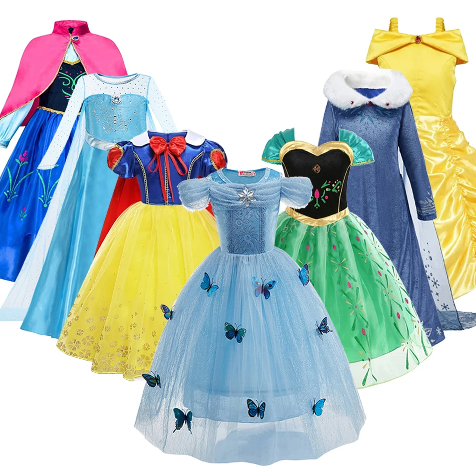 Cinderella-Anna-Elsa-Costume-Children-Princess-Dress-Girls-Kids-Cosplay ...