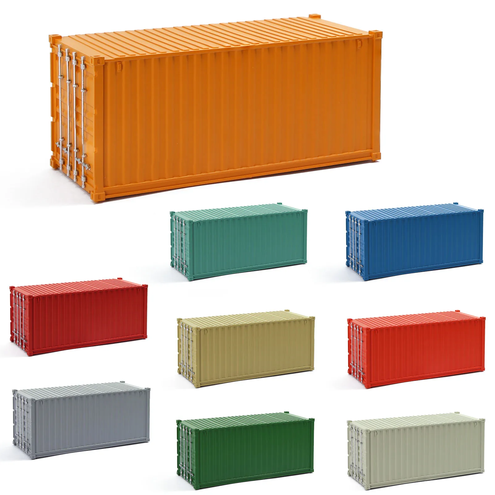 Evemodel-9pcs-Different-Colored-O-Scale-20ft-Blank-Shipping-Container ...