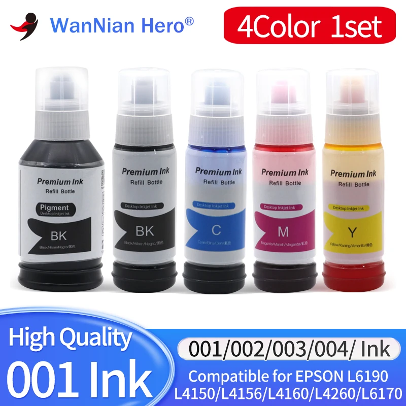 4pcs-1set-Refill-Ink-For-Epson-001-Ink-L4150-L4156-L4160-L4260-L6160 ...