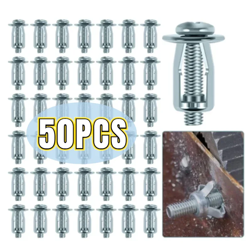 50Pcs-Petal-Nut-Expansion-Screw-Clamp-Carbon-Steel-Jack-Nuts-Set-Metal ...
