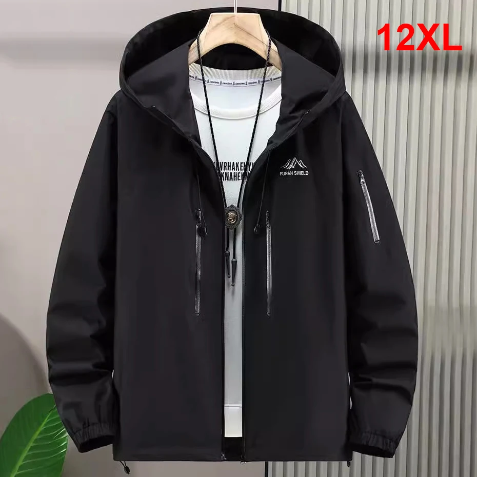 Patchwork Windbreaker Jacket Men 12XL Plus Size Jackets Coat Male ...