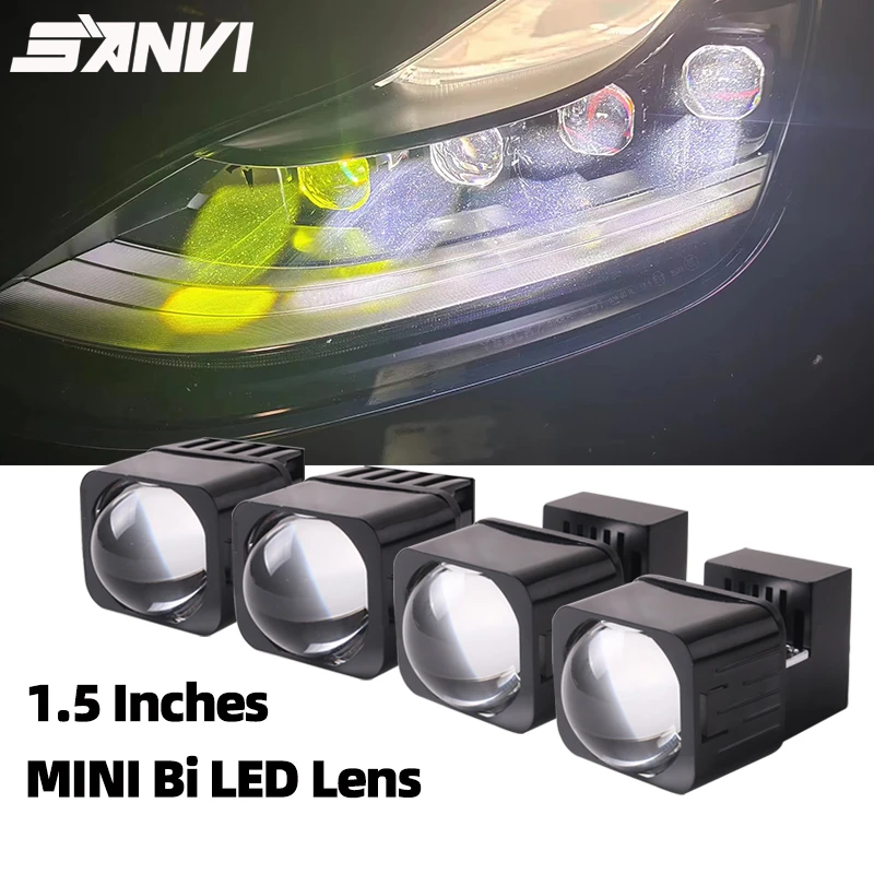 SANVI 1.5Inches Mini BI LED Lense Headlight 33W 6000K/3000K Spotlight ...