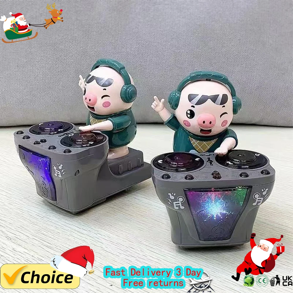 New-DJ-Pig-Robot-30-Songs-Music-Box-Children-Lights-Toys-Rock-Pig ...