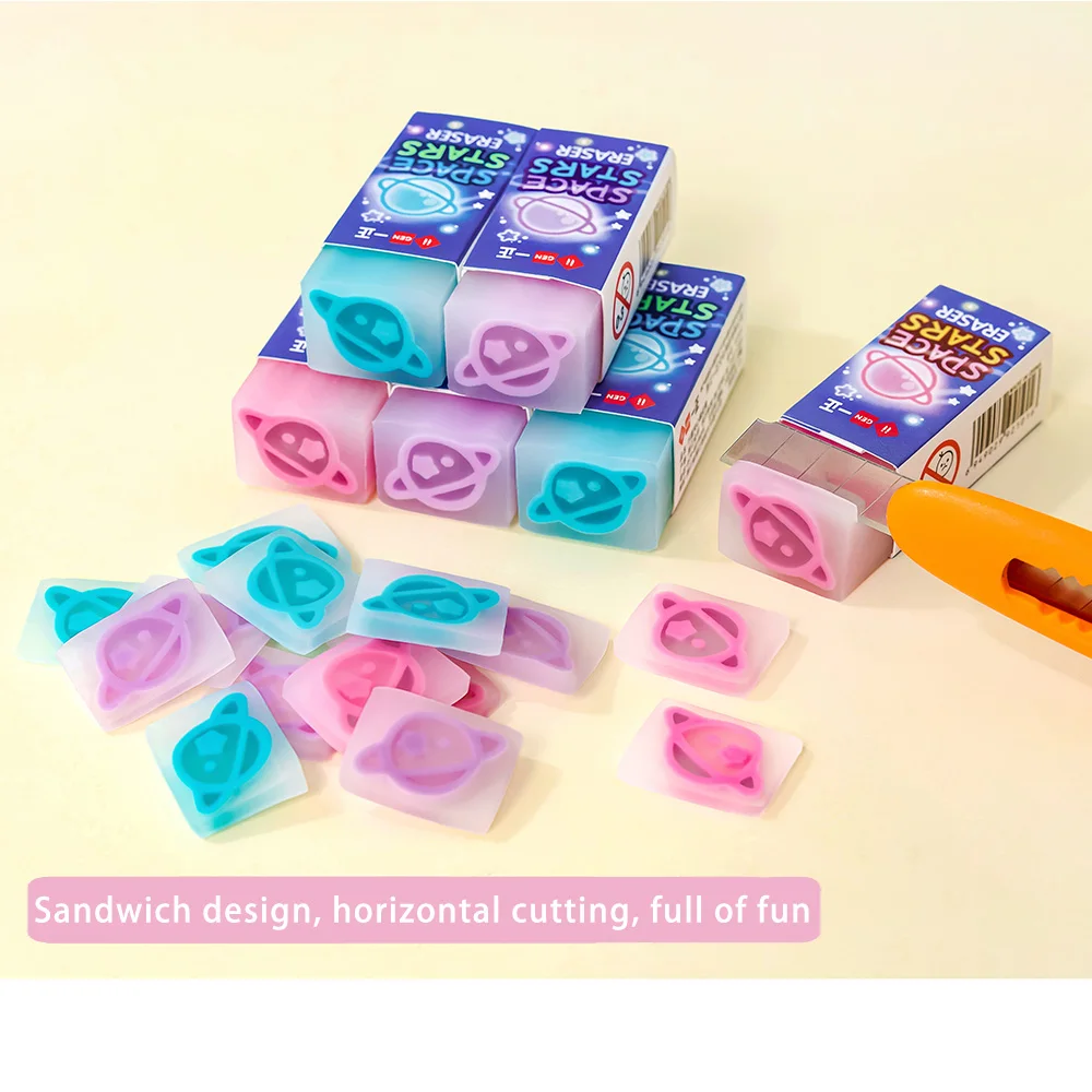 Iigen-36pcs-box-Cartoon-Colored-Planet-Sandwich-Eraser-Kawaii-Tricolor ...