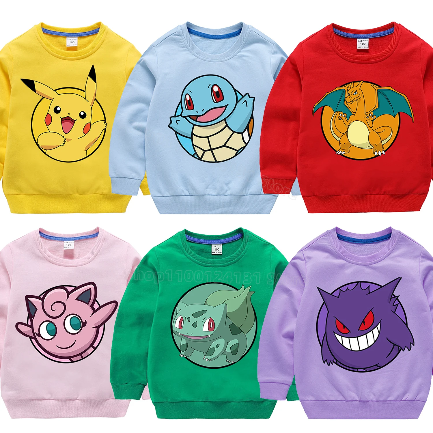 Pokemon-Jumpers-for-Children-Anime-Cotton-Sweatshirt-Pikachu-Thin-Tops ...