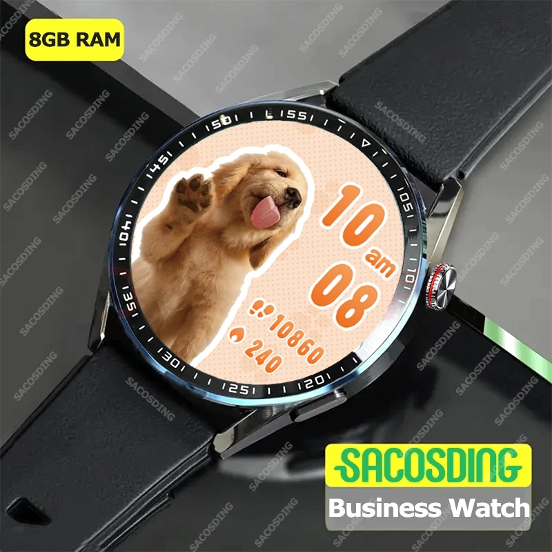 8G Memory Smart Watch AMOLED Always Display The Time Bluetooth Call ...