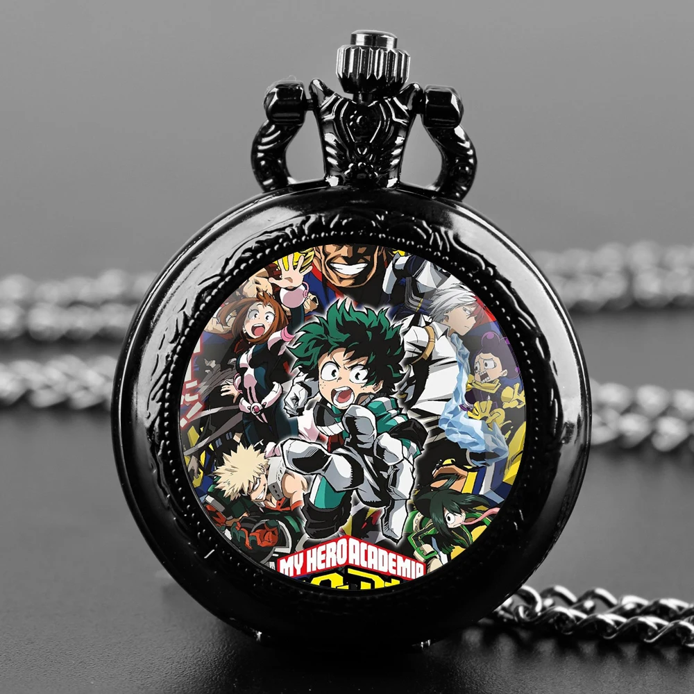 Vintage-My-Hero-Academia-Black-Quartz-Pocket-Watch-Women-s-Men-Necklace ...