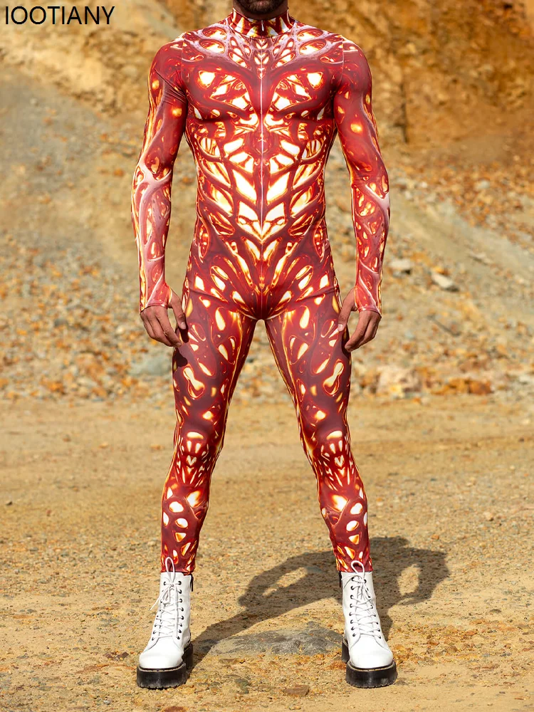Unisex Fire Magician Cosplay Jumpsuit Halloween Burning With Desire ...
