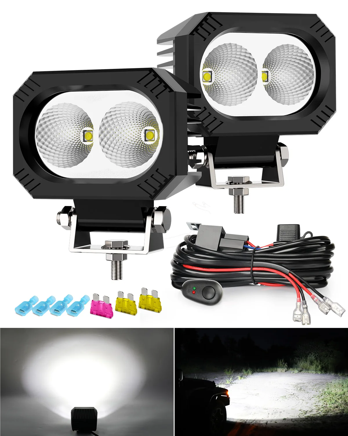 4inch-LED-Work-Spotlights-4x4-Off-Road-Pods-LED-Light-Bar-60W-Pod ...