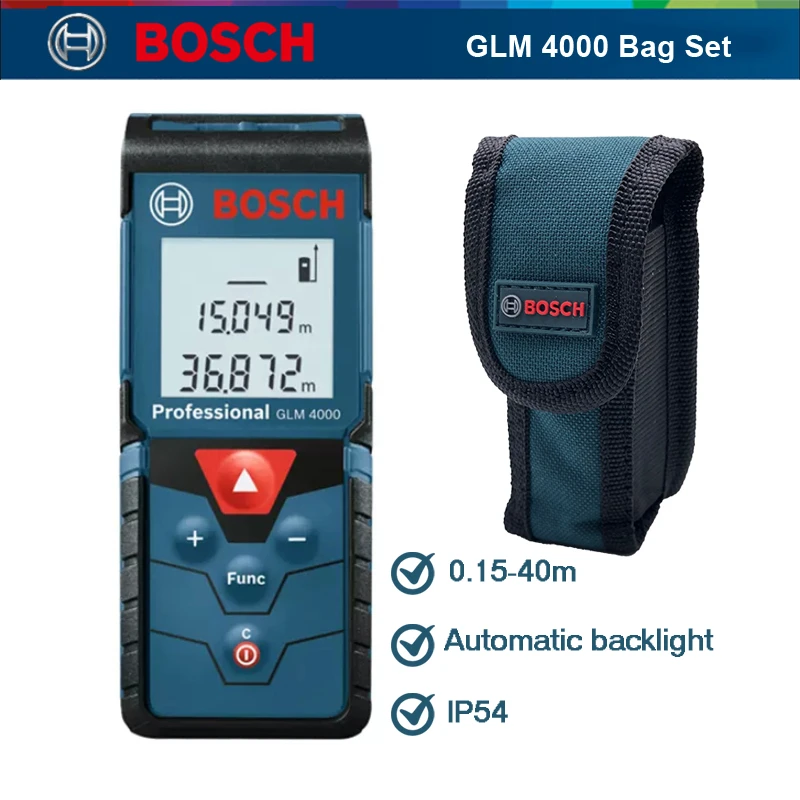 Bosch GLM 4000 Laser RangeFiner Bag Set Professional Digital Measure ...