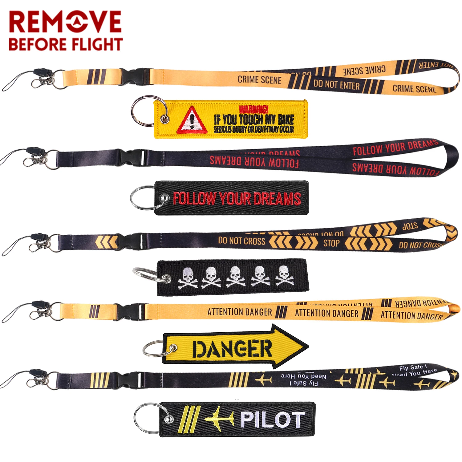 1 PCS Motorcycle Keychain Fashion Pilot Lanyards Follow Your Dreams ...