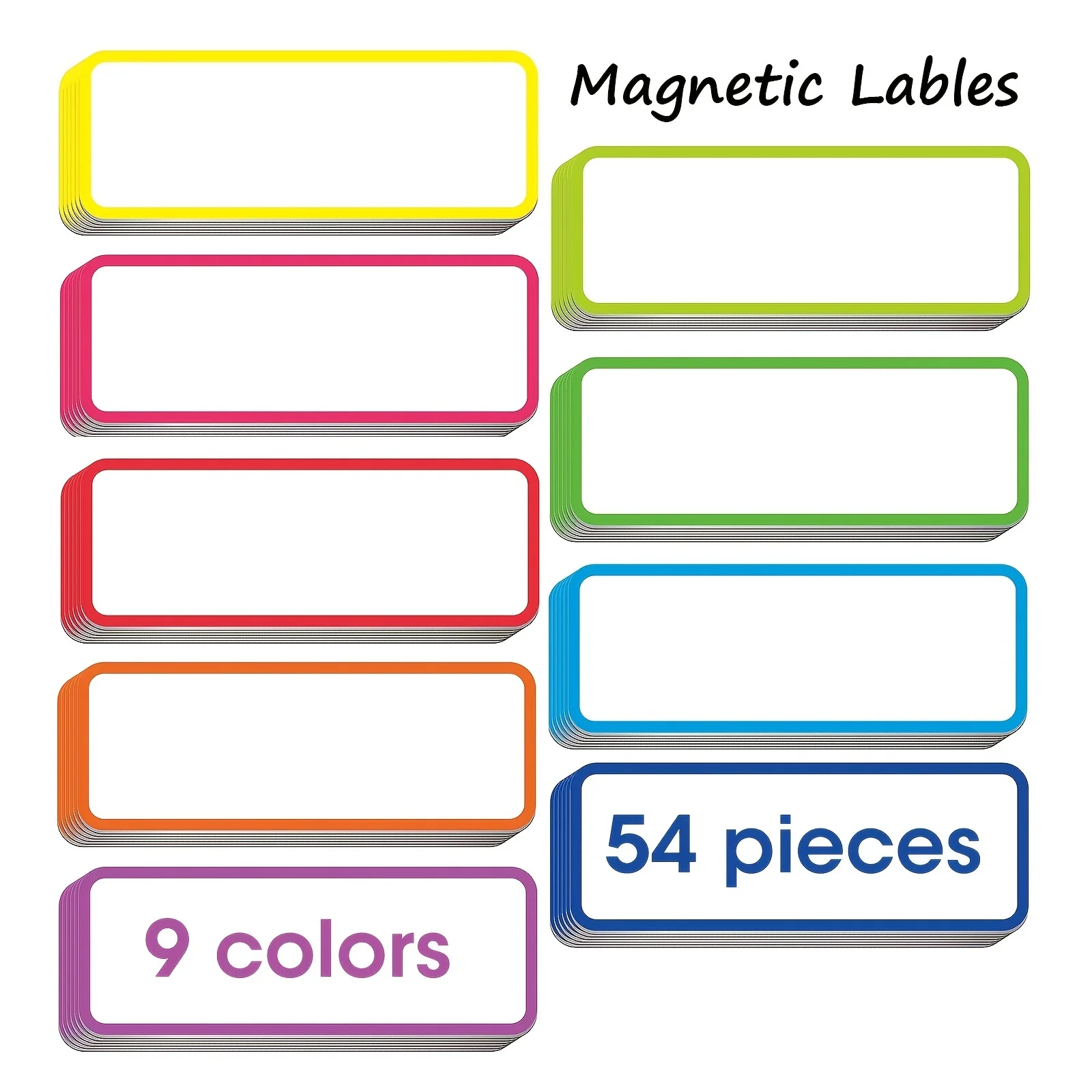 MOHAMM-54-PCs-Magnetic-Dry-Erase-Reusable-Name-Tag-Label-Plate-Sticker ...