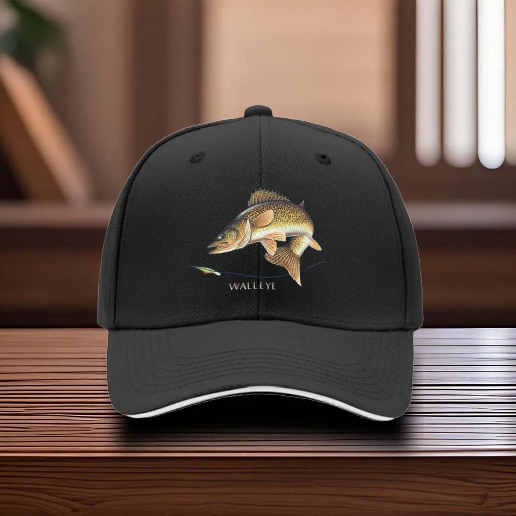 Walleye Fish Graphic Baseball Cap Polyester Adjustable Outdoor Casual ...