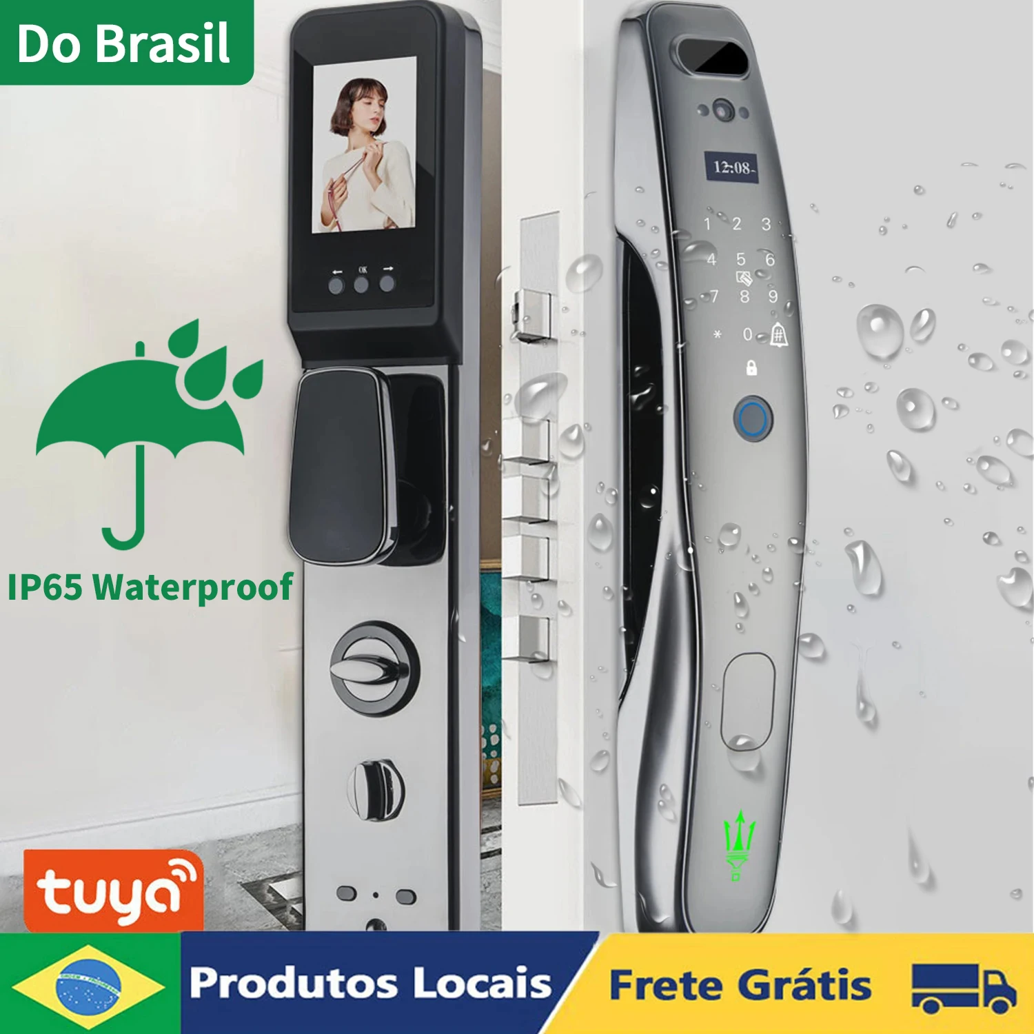 Tuya-WiFi-Facial-Fechadura-eletr-nica-Biometrics-Fingerprint-Smart-Door-Lock-senha-3D-Face ...
