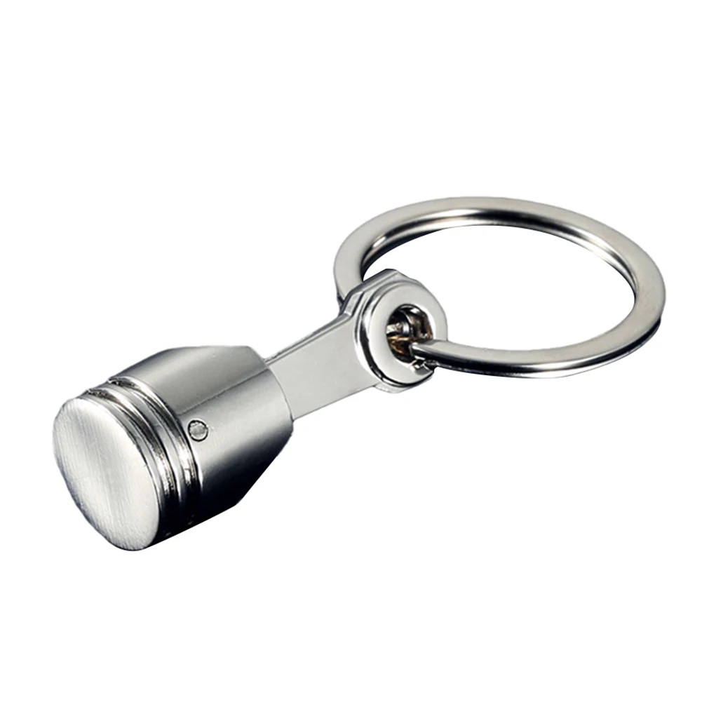 Car Key Ring Chain Keychain Zinc Alloy Engine Silvery Piston Keychain ...