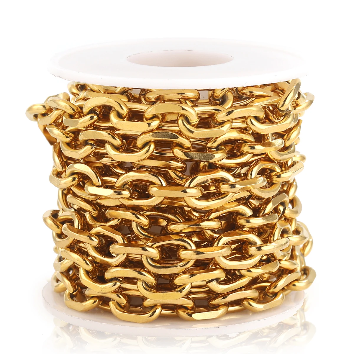 1M Stainless Steel Cable PVD Gold Plated Chain Bulk Heavy Circle Dull ...