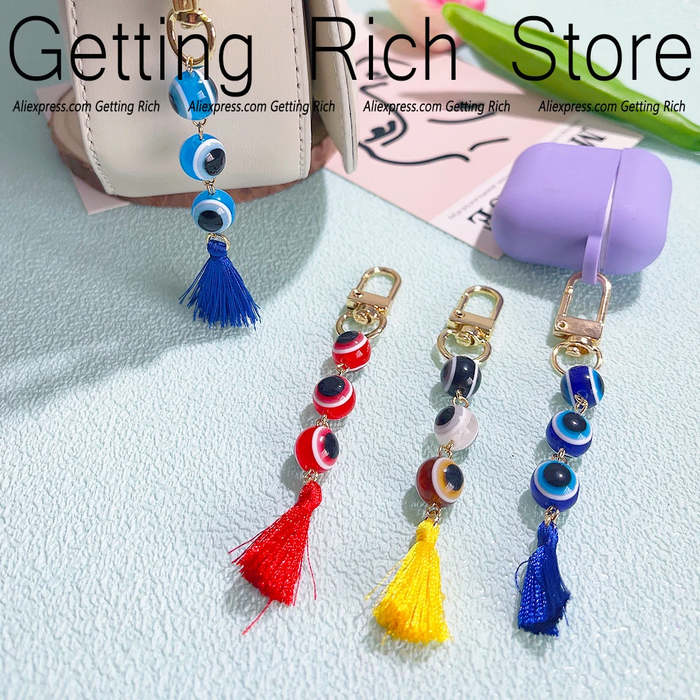 Turkish-Evil-Eye-Tassel-Keychain-Good-Luck-Key-Holder-Women-Men-Purse ...