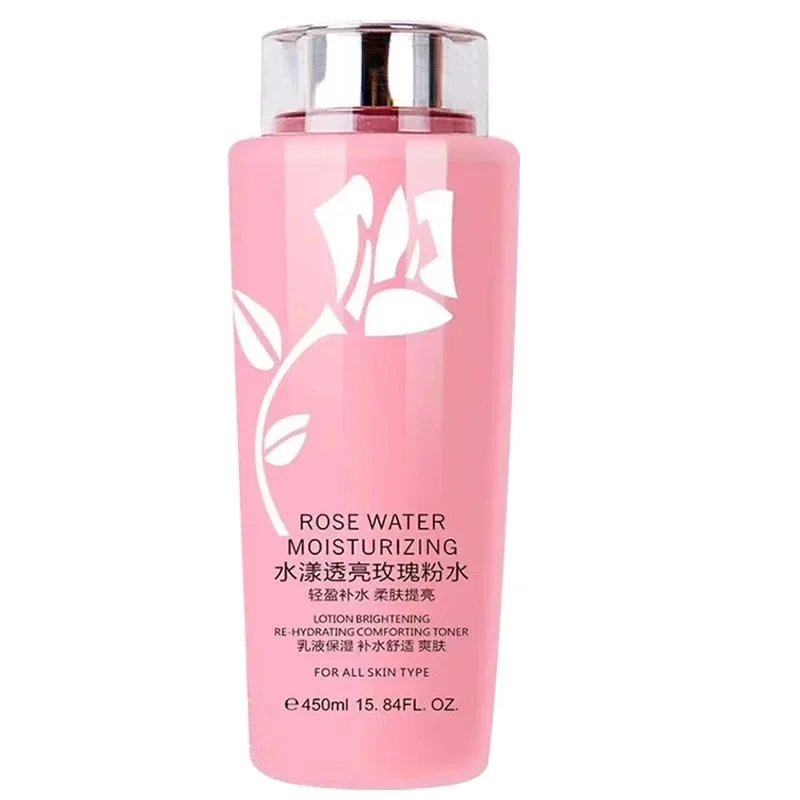 450ml Moisturizing Rose Pink Water Shrink Pores Oil Control Repair Dry ...