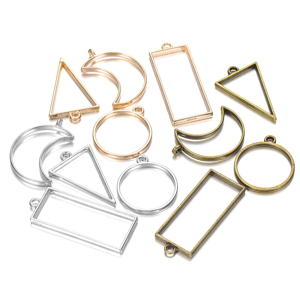 11pcs/lot Metal Geometric Hollow Frame Bezel Border Molds Uv Epoxy ...