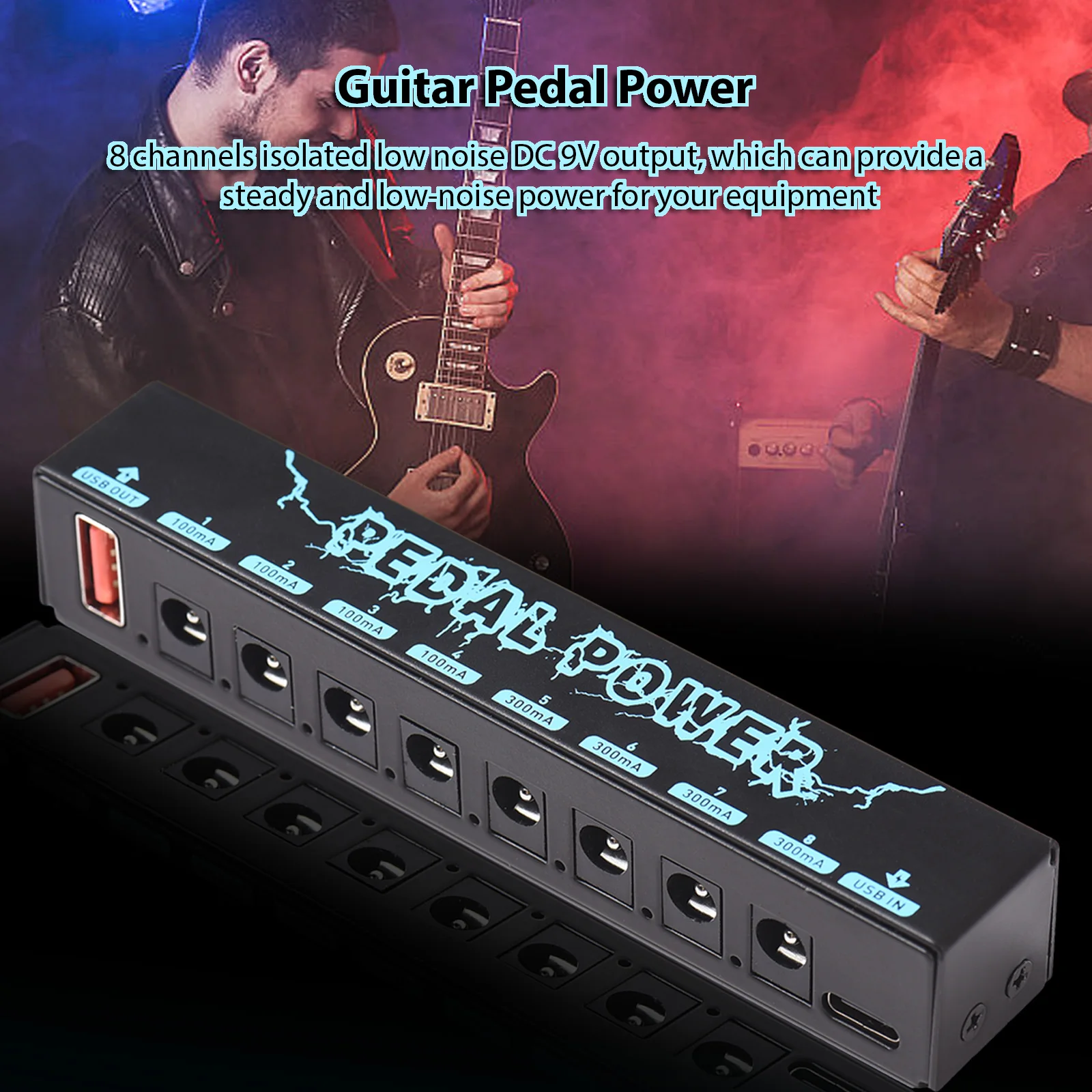 Guitar-Pedal-Power-Supply-PW-1-8-way-9V-Isolated-DC-Output-Power-Supply ...