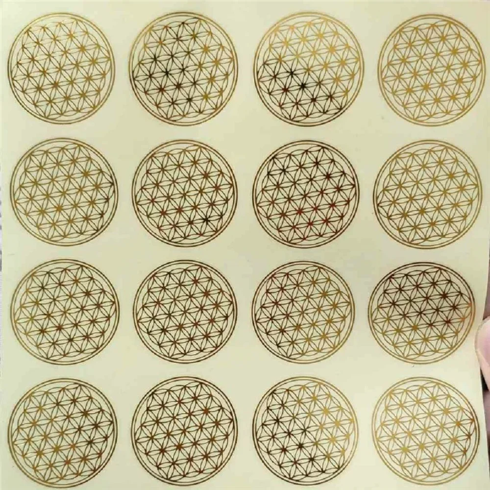 200/100/60 Pcs Flower of Life Energy Sticker Golden Colorful ...