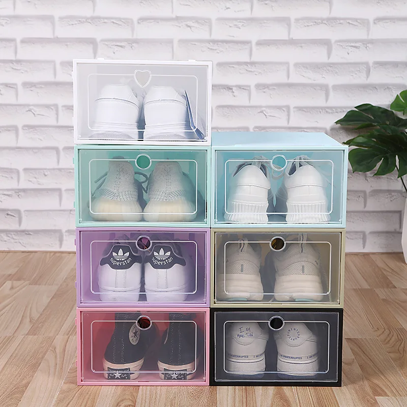 6pcs-Set-Fold-Plastic-Shoes-Case-Thickened-Transparent-Drawer-Case ...