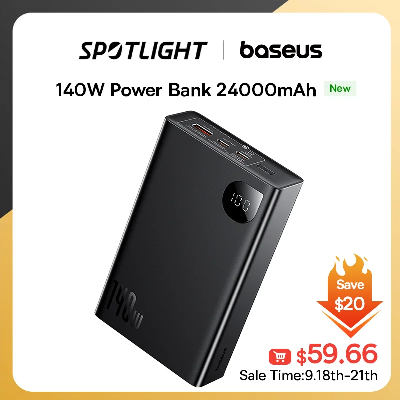 Baseus-140W-Power-Bank-24000mAh-Fast-Charging-Portable-Battery-Charger ...