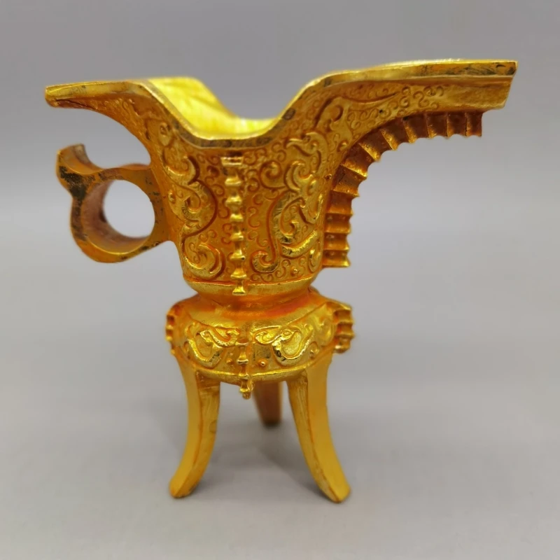 Antique-Copper-Gilt-Phoenix-Pattern-Three-Legged-Jazz-Cup-High-End ...