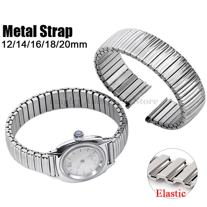12mm14mm-16mm-18mm-20mm-Metal-Expansion-Strap-Elastic-Watchband-Men ...