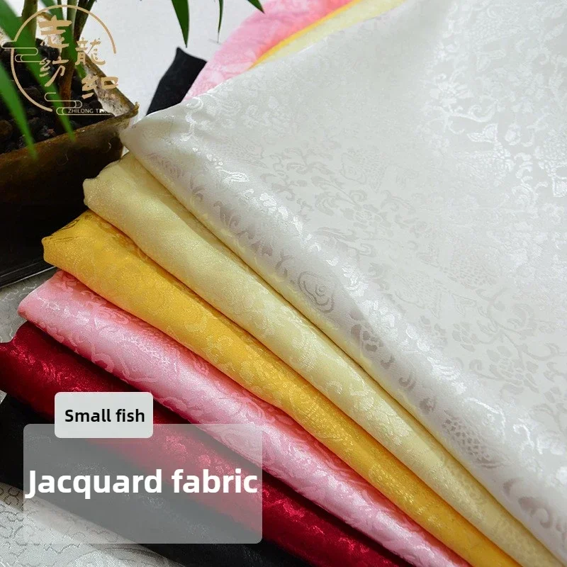 Micro Elastic Fish Pattern Jacquard Fabric Smooth By Meters for ...